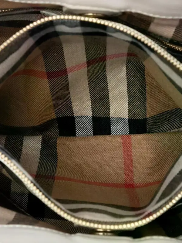Burberry Leather And House Check Banner Satchel