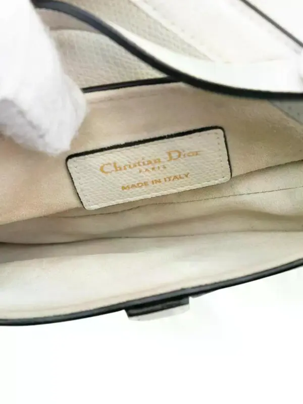 Dior 2019 Grained Calfskin Mini Saddle Bag - White