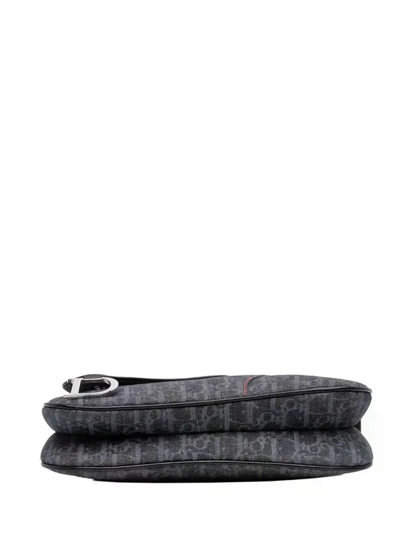 Dior 2015 Oblique Denim Flight Double Saddle Crossbody Bag