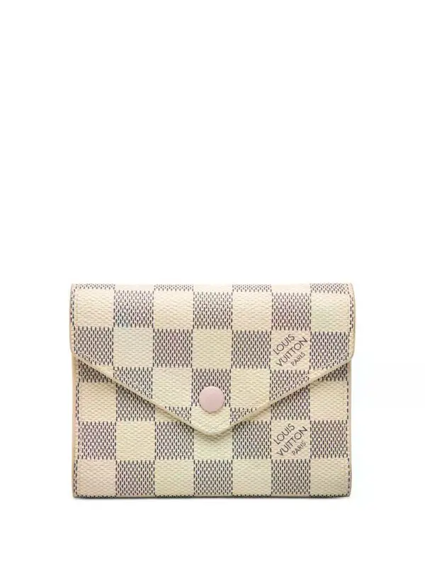 LOUIS VUITTON 2020 Damier Azur Victorine Small Wallets - White