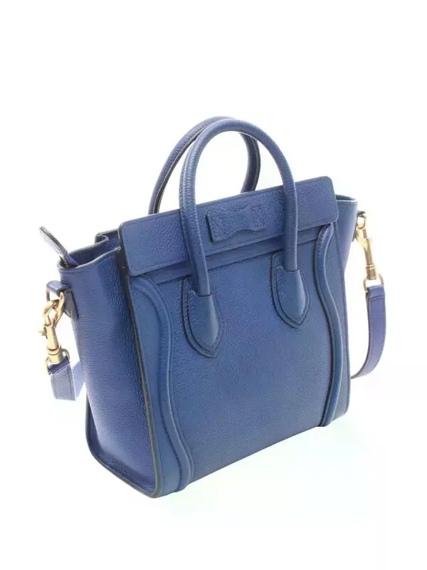Celine 2010-2025 Nano Leather Luggage Tote Satchel - Blue