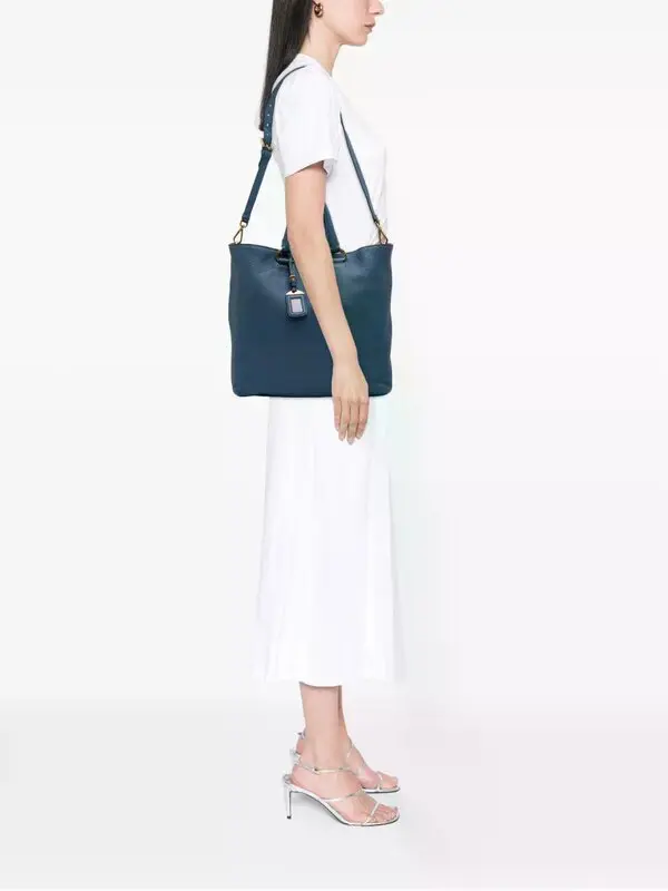 Prada Vitello Daino Open Convertible Tote Satchel - Blue
