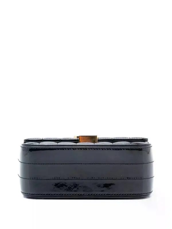 Saint Laurent 2016 Small Patent Monogram Vicky Chain Bag - Black