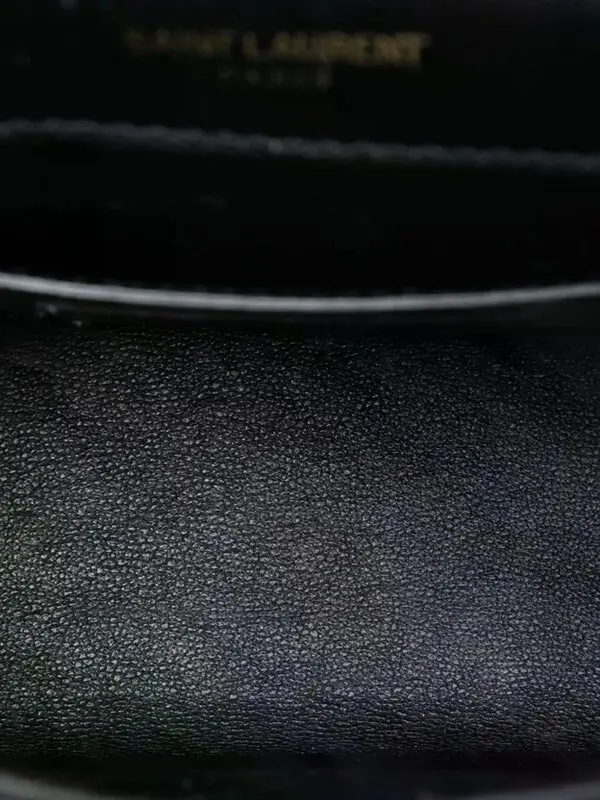 Saint Laurent 2016 Small Patent Monogram Vicky Chain Bag - Black
