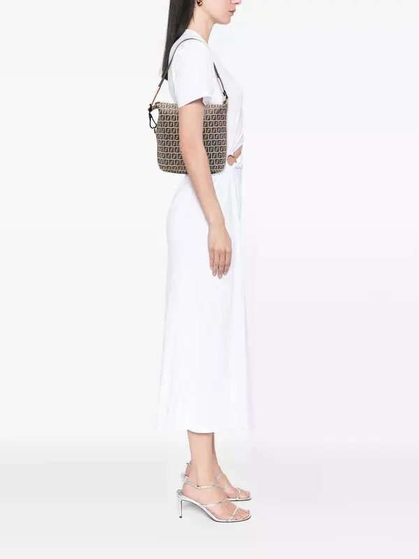 Fendi 2000-2010 Zucchino Canvas Shoulder Bag