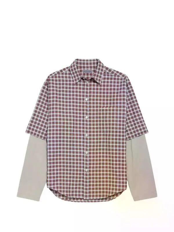 Balenciaga Checked Layered Shirt - Red