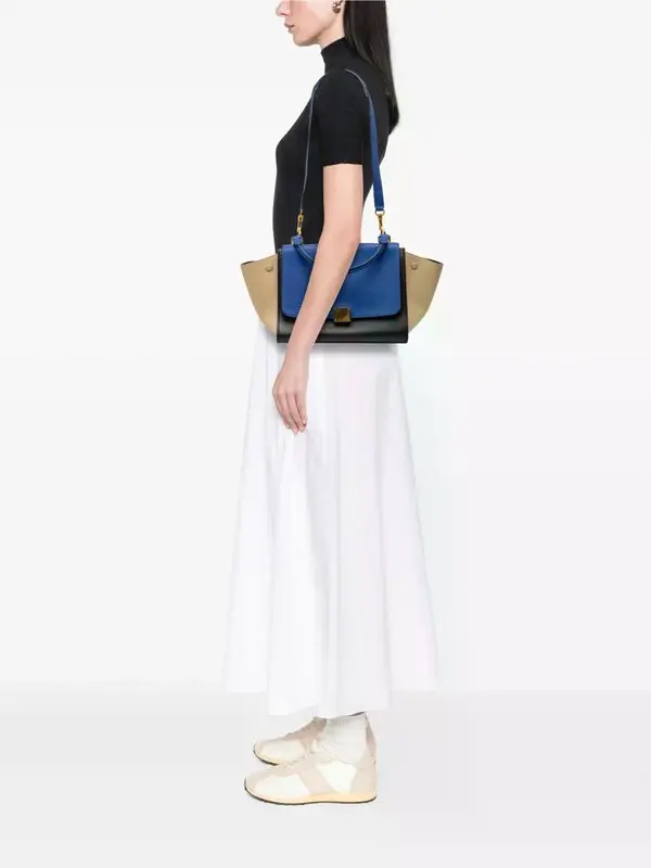 Celine 2015 Medium Tricolor Leather Trapeze Satchel