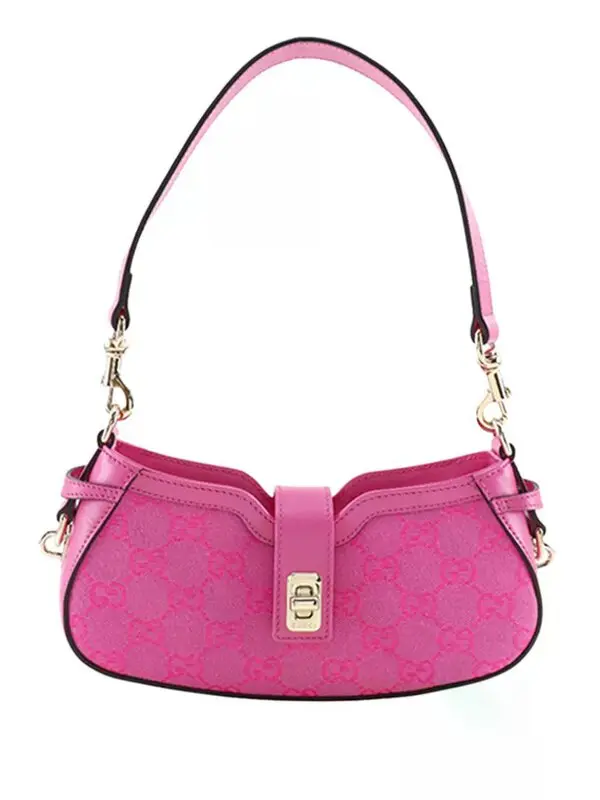 Gucci Mini Gg Canvas Moon Side Shoulder Bag - Pink