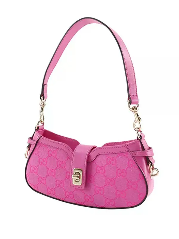 Gucci Mini Gg Canvas Moon Side Shoulder Bag - Pink