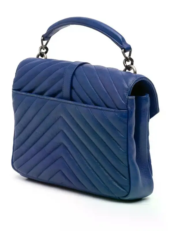 Saint Laurent 2017 Medium Monogram College Satchel - Blue