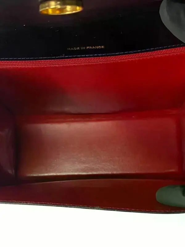Celine 20th Century Leather Satchel - Blue