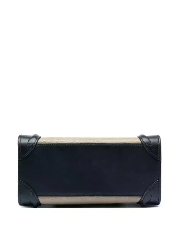 Celine 2017 Nano Tricolor Leather Luggage Tote - Brown