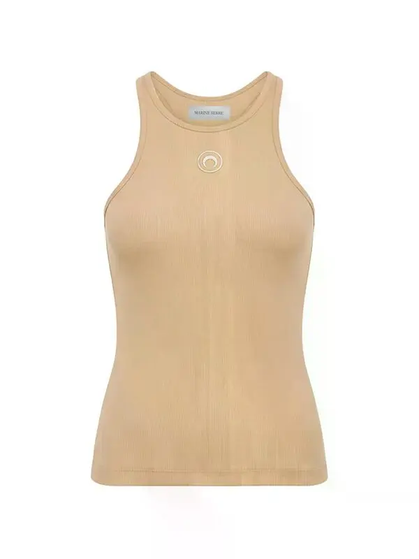 MARINE SERRE Moon Logo Ribbed Tank Top
