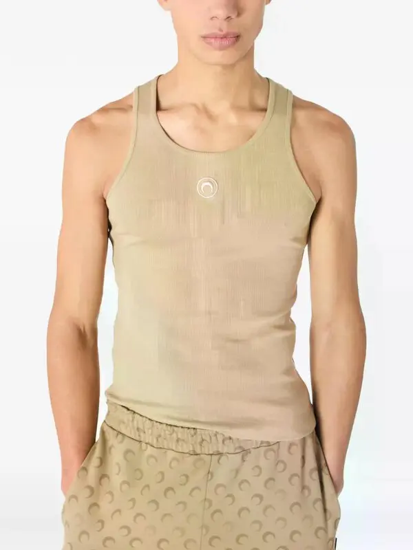 MARINE SERRE Logo Ribbed Jersey Tank Top