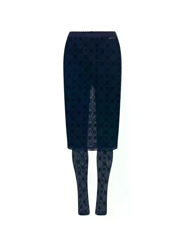 MARINE SERRE Monogram Mesh Trousers And Skirt Combination
