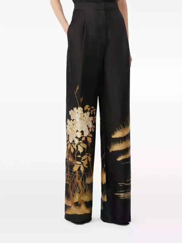 Max Mara Floral-print Palazzo Pants