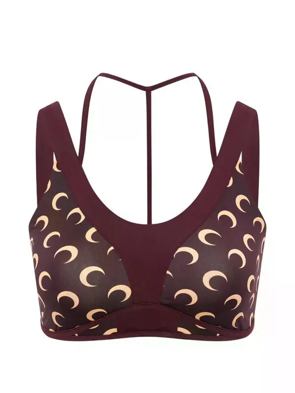 MARINE SERRE Athleisure Moon-printed Bra Top