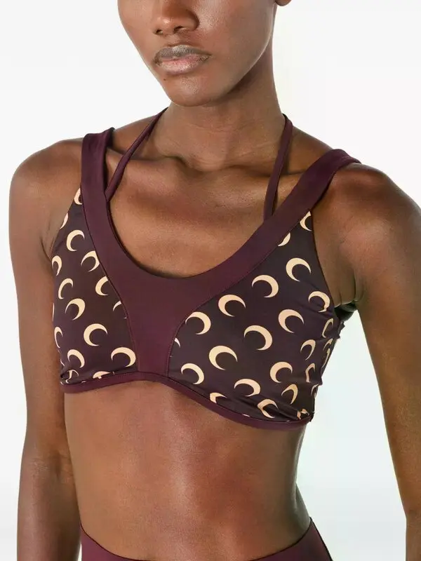 MARINE SERRE Athleisure Moon-printed Bra Top