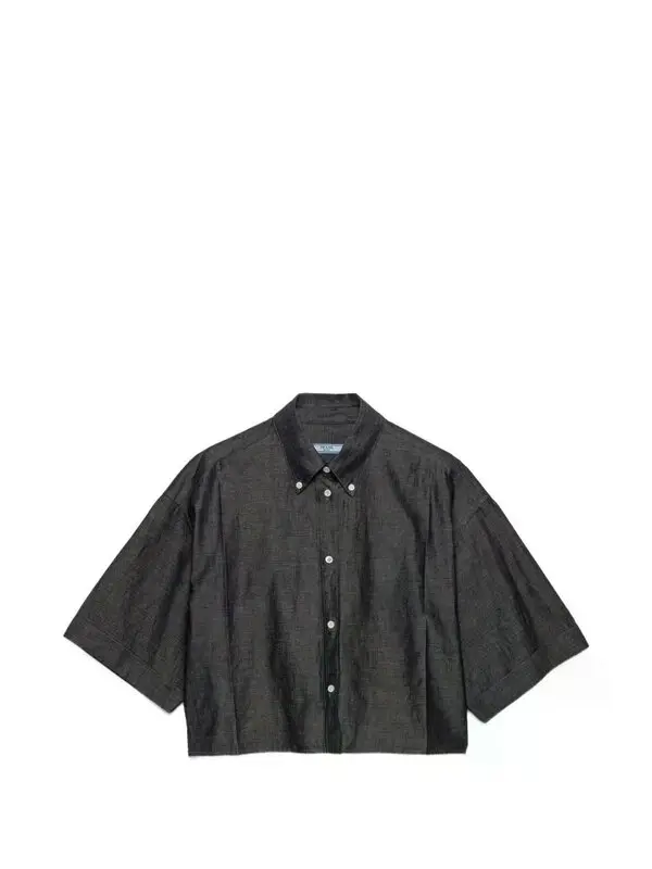 Prada Short-sleeved Chambray Shirt - Blue