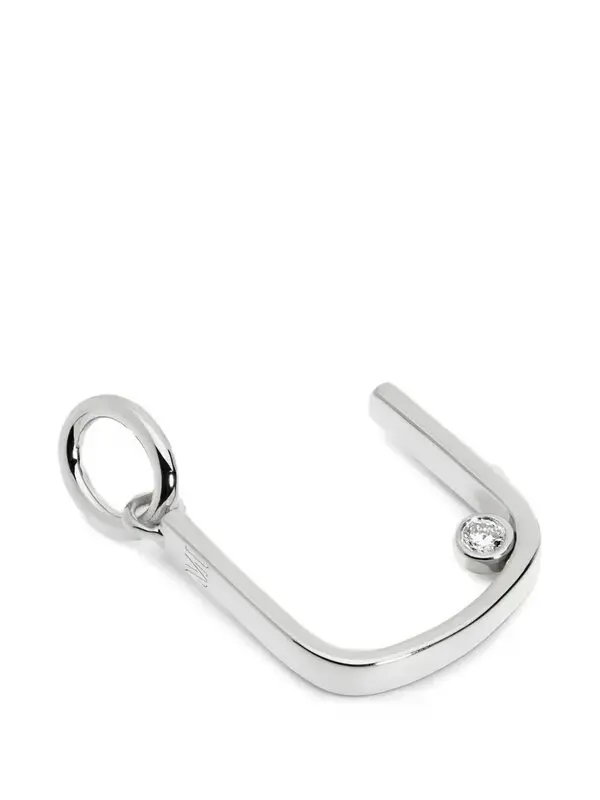 Monica Vinader Solitaire Diamond Initial Pendant - Silver