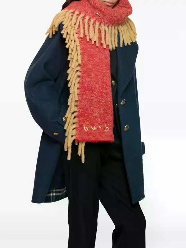 Burberry Alpaca Wool Blend Happy Scarf - Red