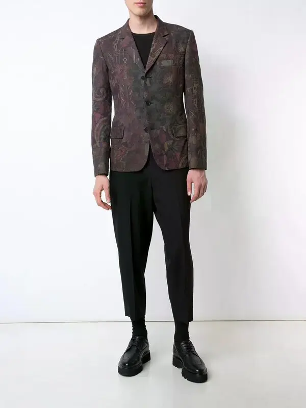 Yohji Yamamoto Floral Print Blazer