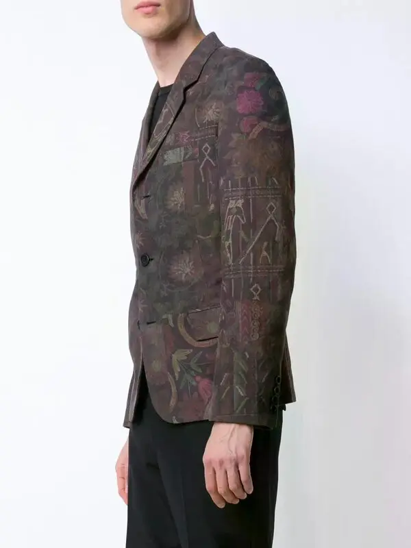 Yohji Yamamoto Floral Print Blazer