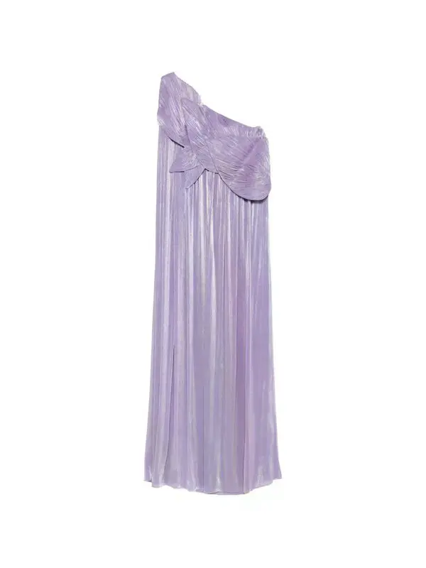 Costarellos Amabe Pleated One-shoulder Maxi Dress