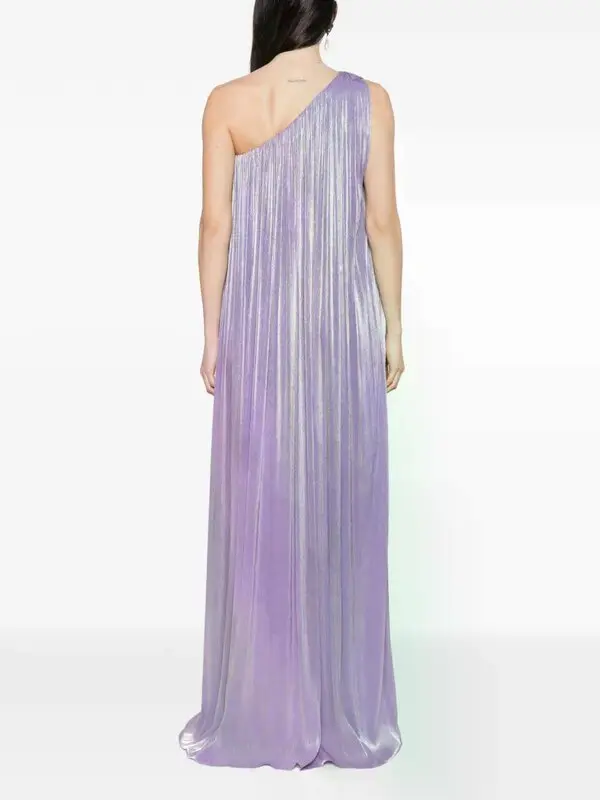 Costarellos Amabe Pleated One-shoulder Maxi Dress