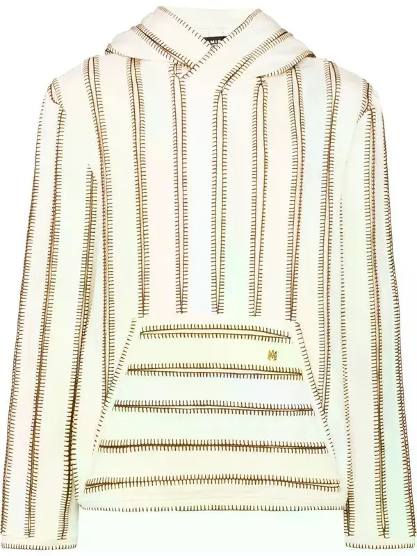 Amiri Contrast-stitch Hooded Sweatshirt - Neutrals