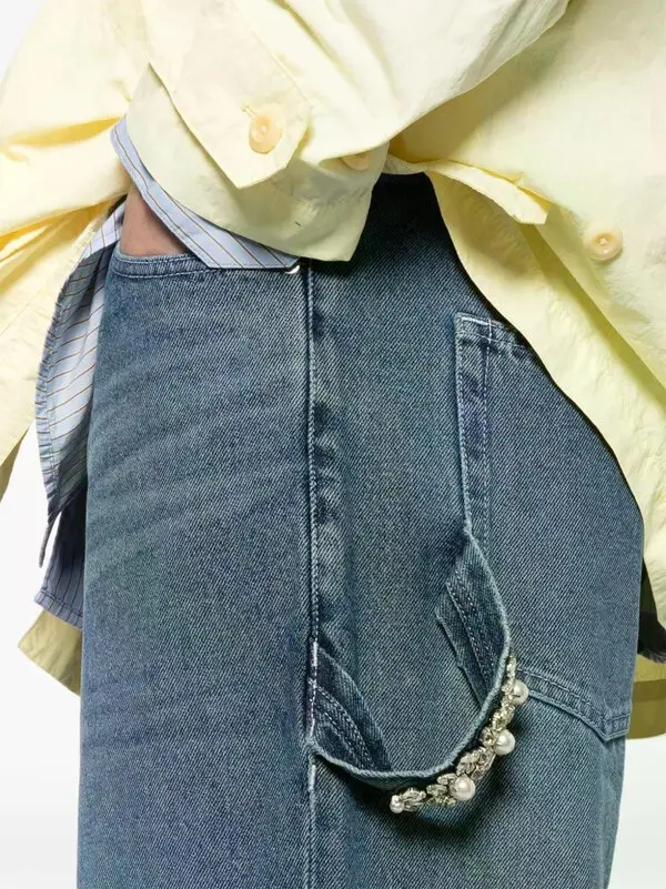 Simone Rocha Cuffed Hem Jeans - Blue