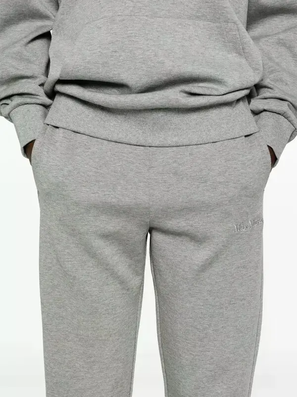 Max Mara Logo-embroidered Mélange Track Pants - Grey