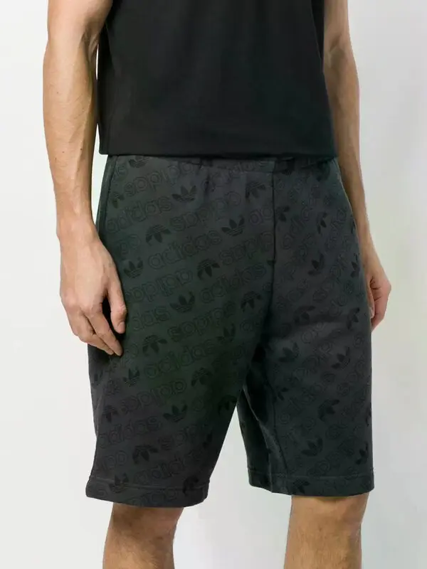 Adidas Originals Monogram Print Cotton Shorts