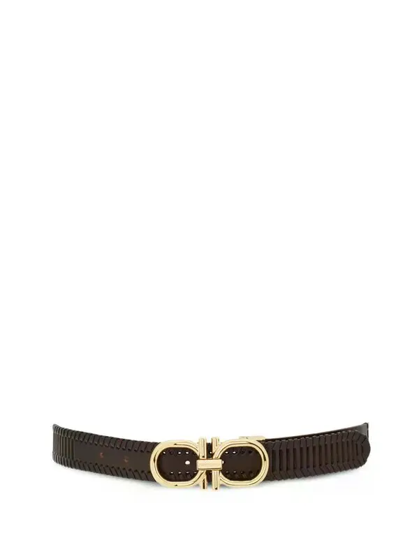 FERRAGAMO Adjustable Gancini Belt - Brown