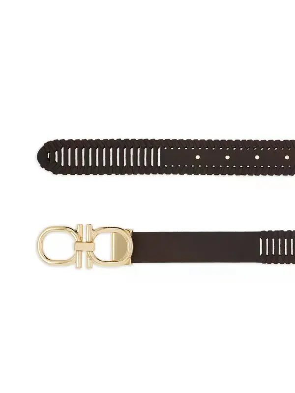 FERRAGAMO Adjustable Gancini Belt - Brown