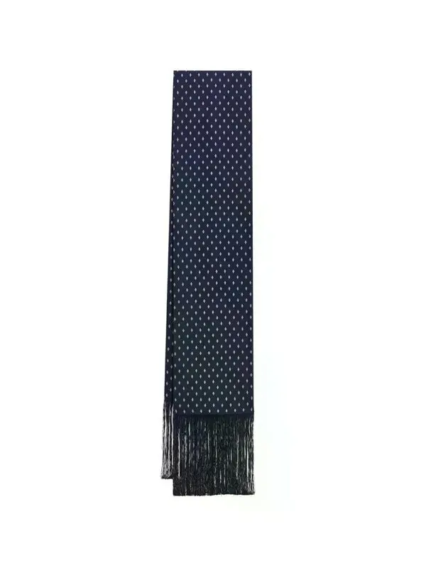 FERRAGAMO Micro Gancini Print Silk Scarf - Blue