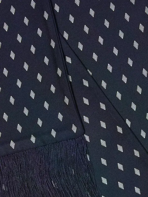 FERRAGAMO Micro Gancini Print Silk Scarf
