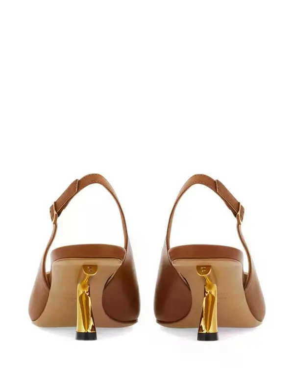 FERRAGAMO S-shaped Heel Slingback Pumps