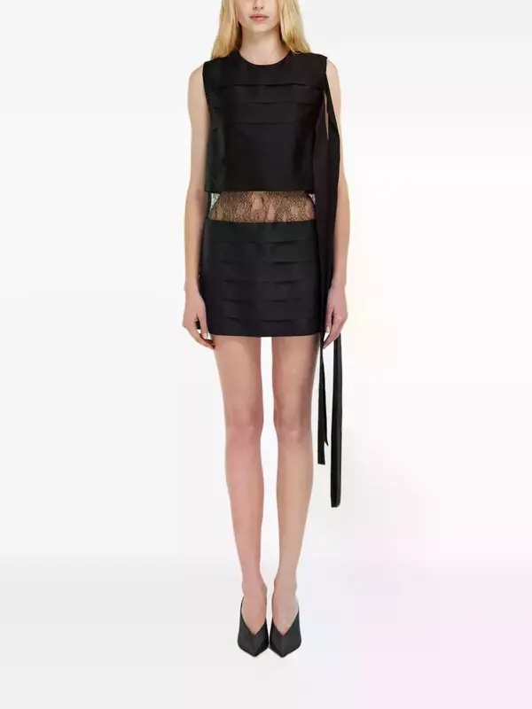 FERRAGAMO Mini Dress With Lace Detail - Black