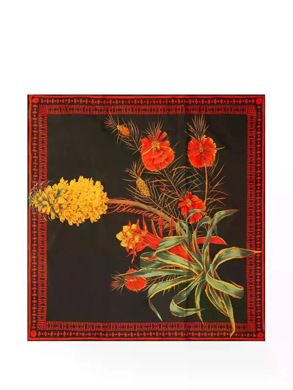 Blumarine Floral Scarf - Black