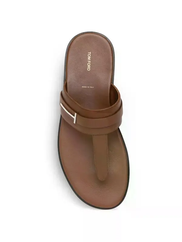 TOM FORD Logo Leather Flip-flops