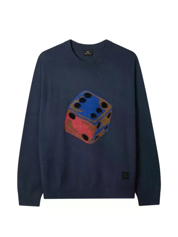 Paul Smith Dice Graphic Crew-neck Sweater - Blue