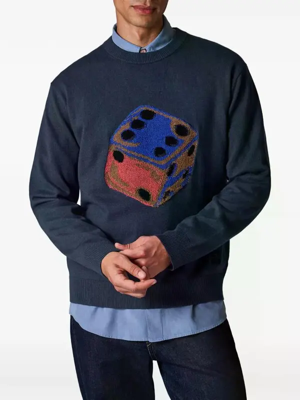 Paul Smith Dice Graphic Crew-neck Sweater - Blue