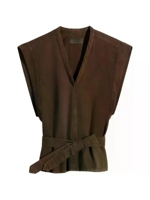 LEMAIRE V-neck Belted Chasuble Vest