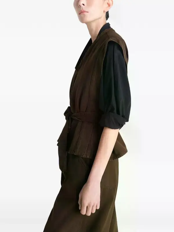 LEMAIRE V-neck Belted Chasuble Vest
