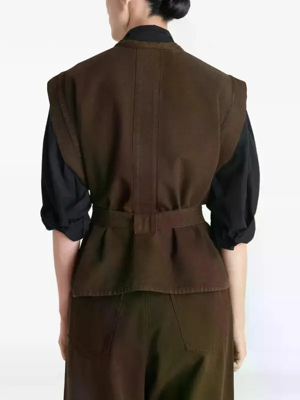 LEMAIRE V-neck Belted Chasuble Vest