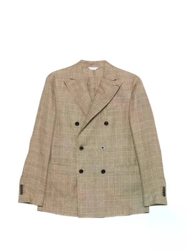 Boglioli Check-pattern Double-breasted Blazer - Neutrals