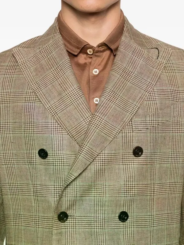Boglioli Check-pattern Double-breasted Blazer - Neutrals