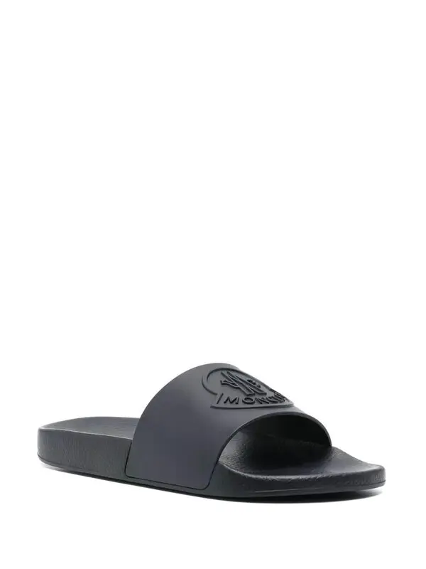 Moncler Basile Logo-embossed Slides - Blue