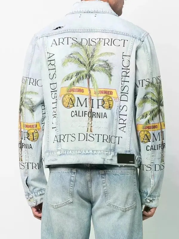 Amiri Graphic-print Denim Trucker Jacket
